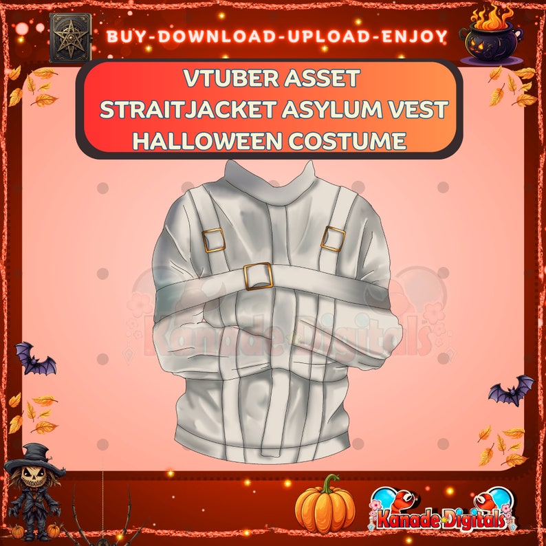 Vtuber Halloween Straitjacket | Asylum Costume With Free Glass of Milk ...