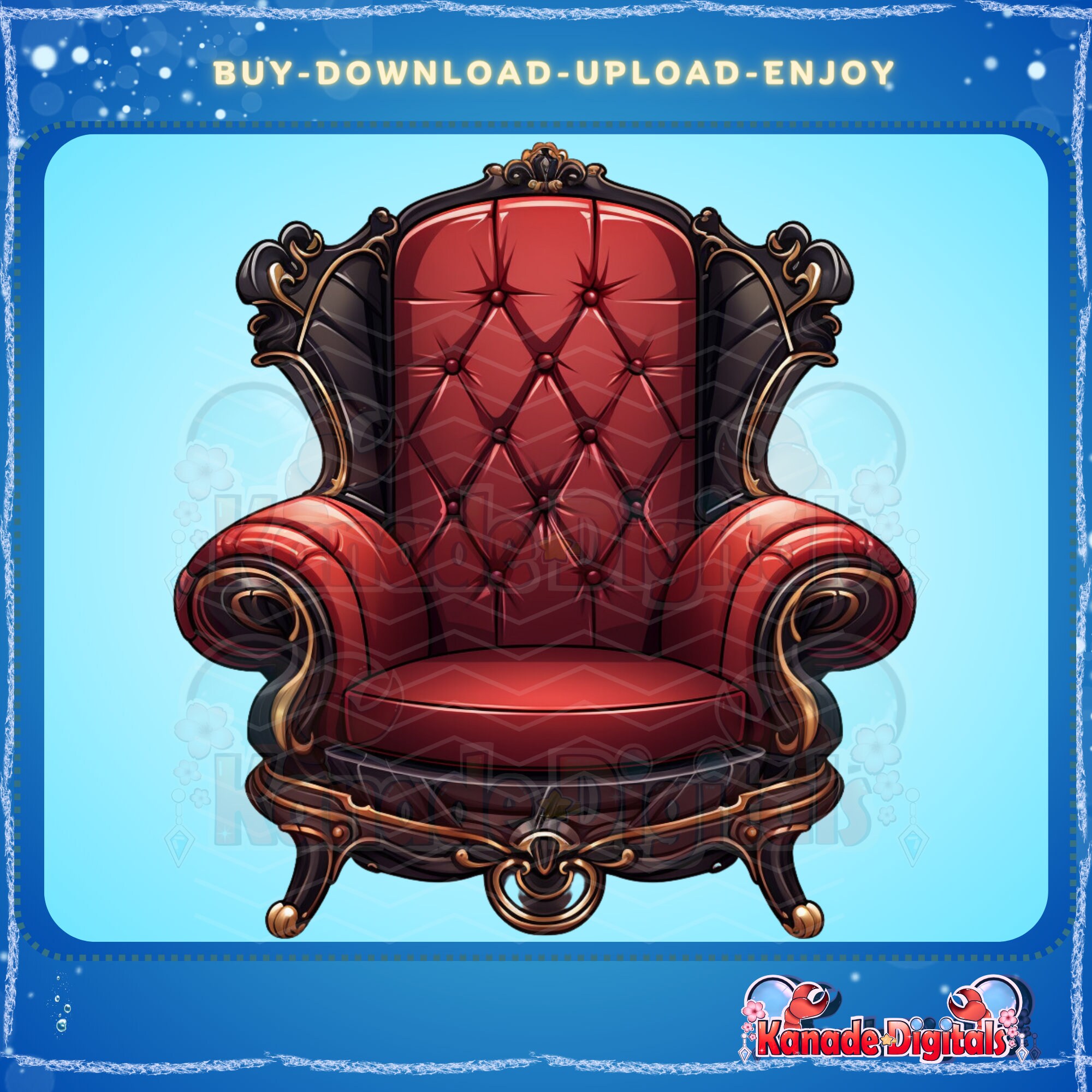 Demon Red Victorian Vtuber Asset Chair Antique Vintage Chair live2d ...