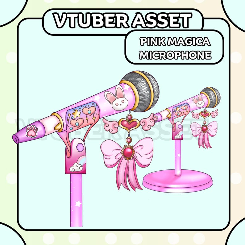 Vtuber Microphone Asset | Pink Cute Kawaii Magica Microphone |live2d ...