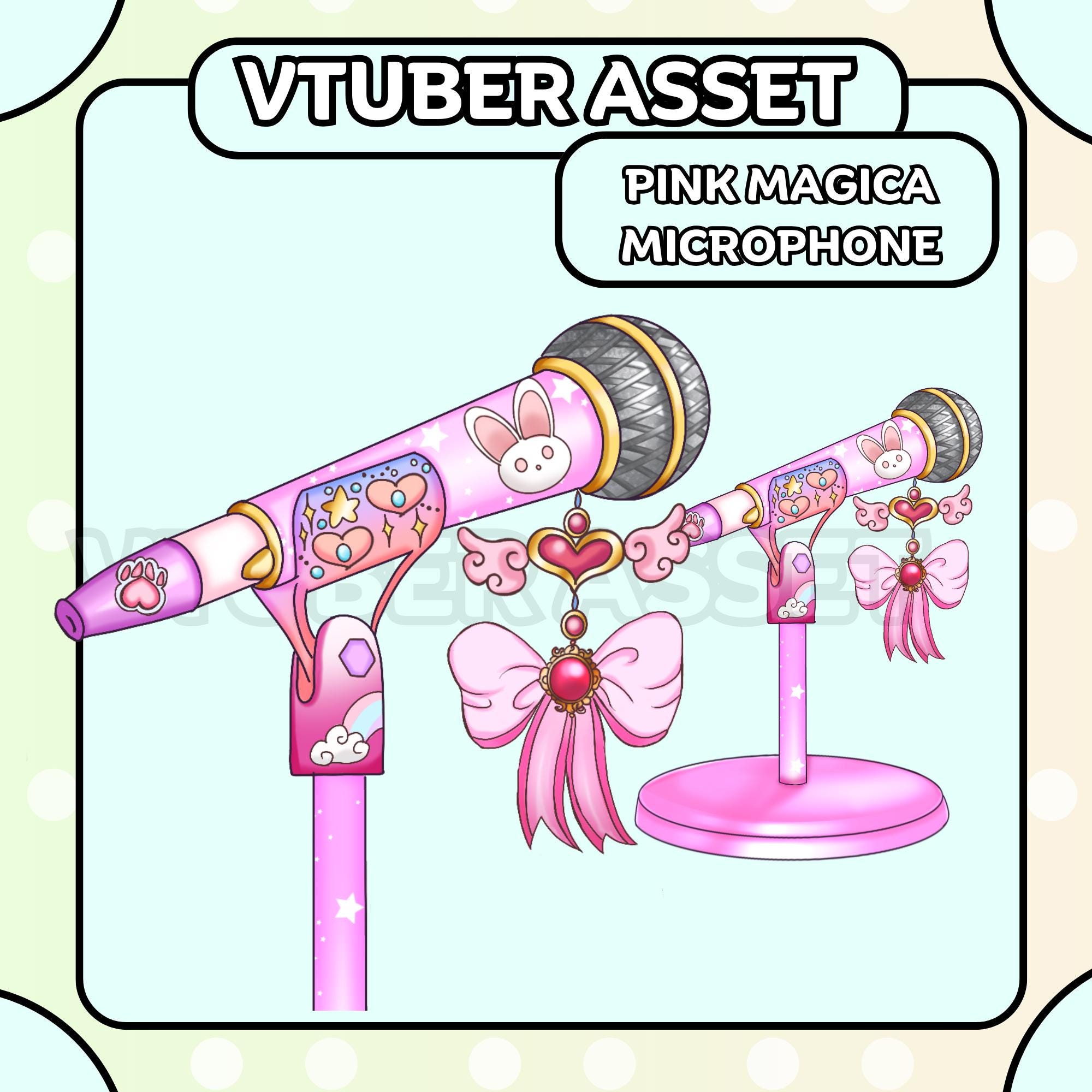 Vtuber Microphone Asset | Pink Cute Kawaii Magica Microphone |live2d ...