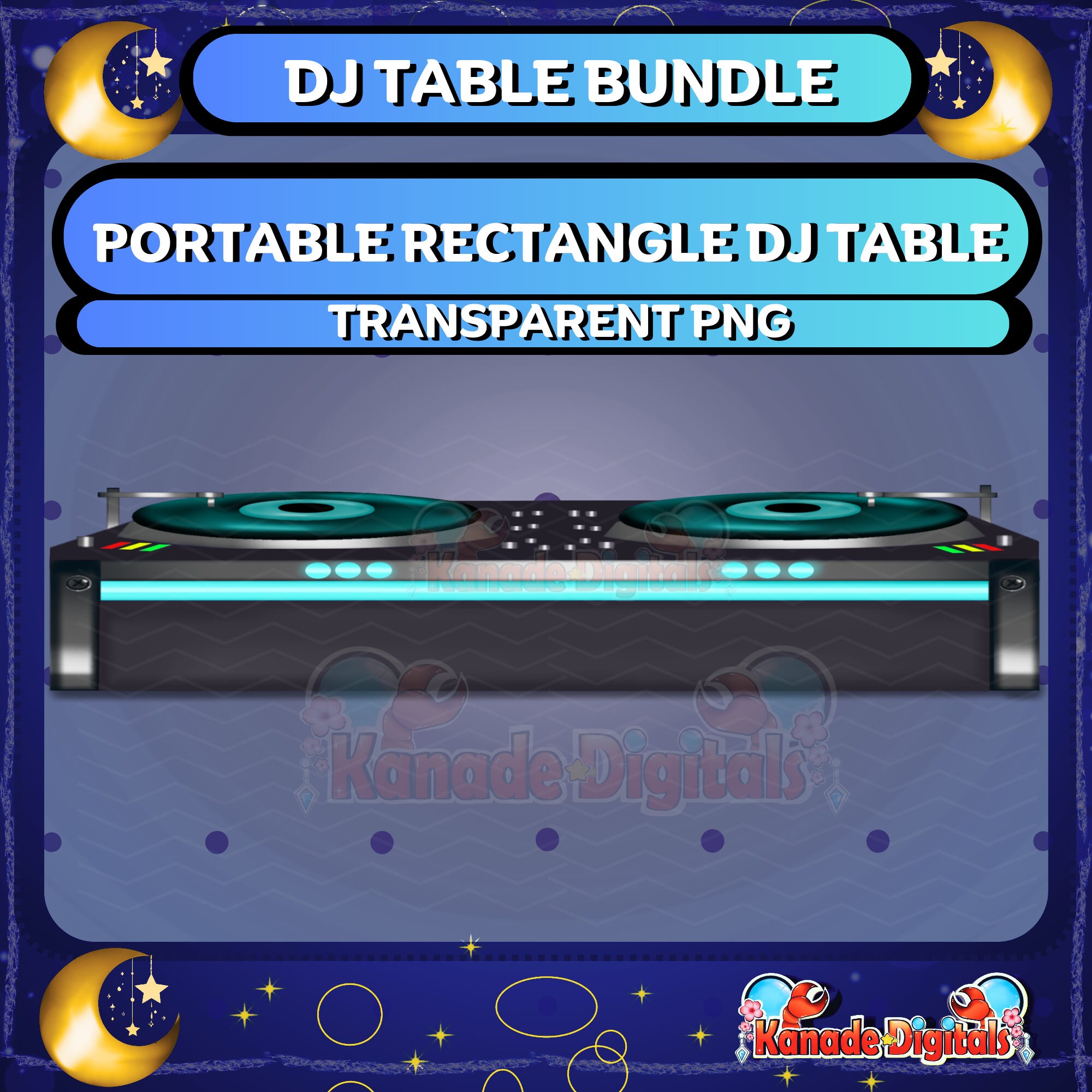 Vtuber Table Asset DJ Tables Bundle Stream Decoration live2d, Props ...