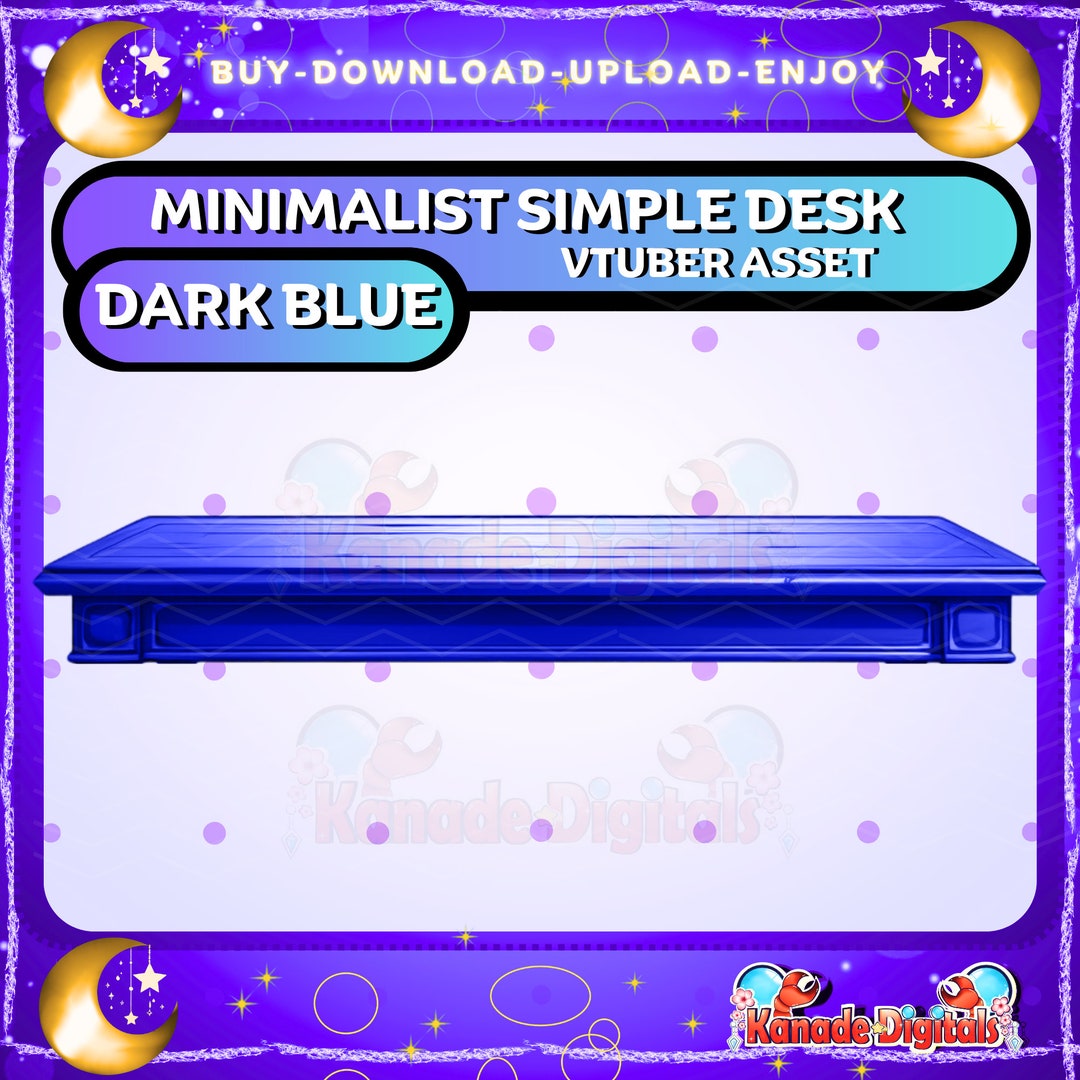 Vtuber Dark Blue Table Desk Asset Minimalist Simple Table - Etsy