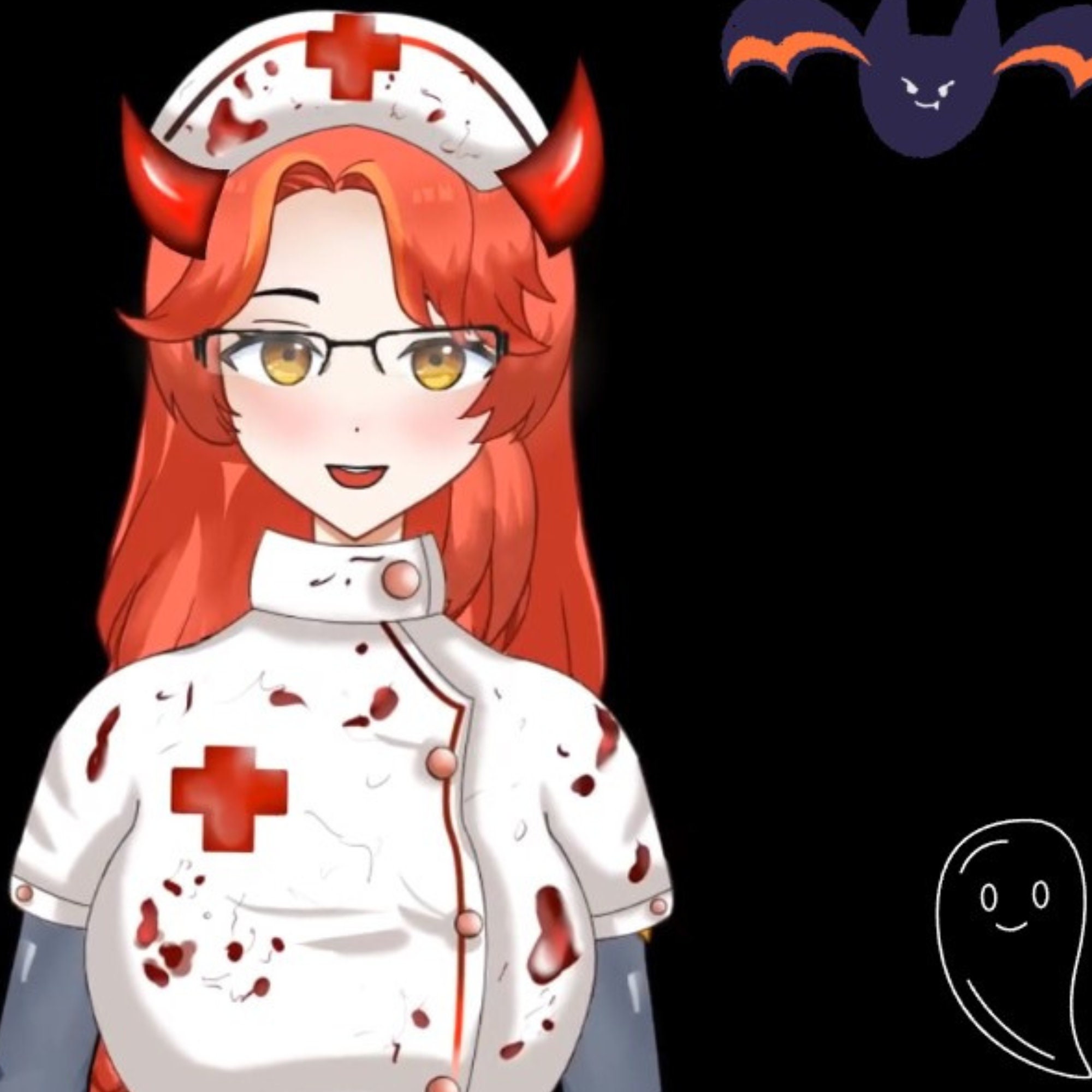 Vtuber Halloween Scary Nurse Outfit Set | 1 Scary Serynge, 1 Scary Hat ...