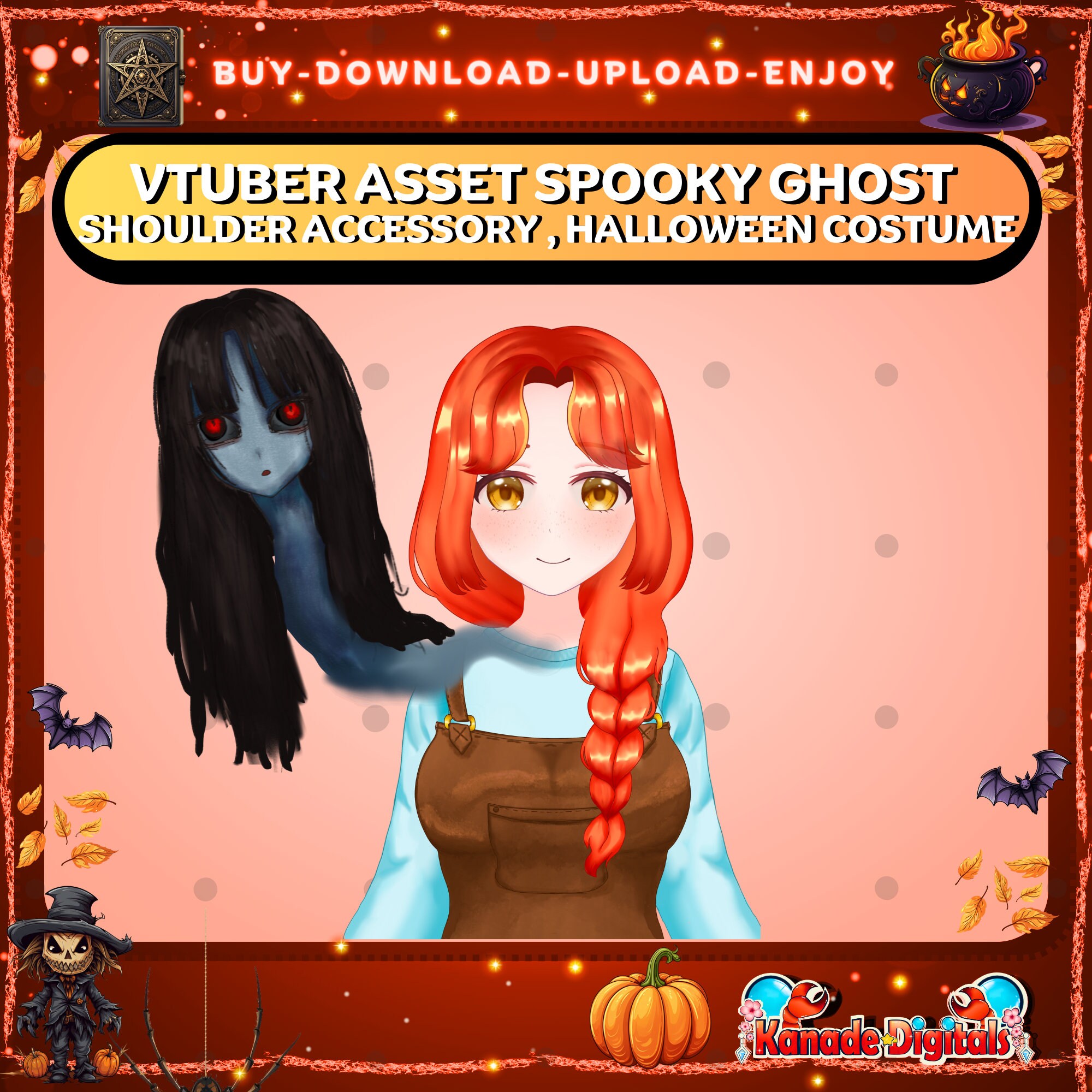 Spooky Ghost Halloween Stream Decoration | Vtuber Asset or as Static ...
