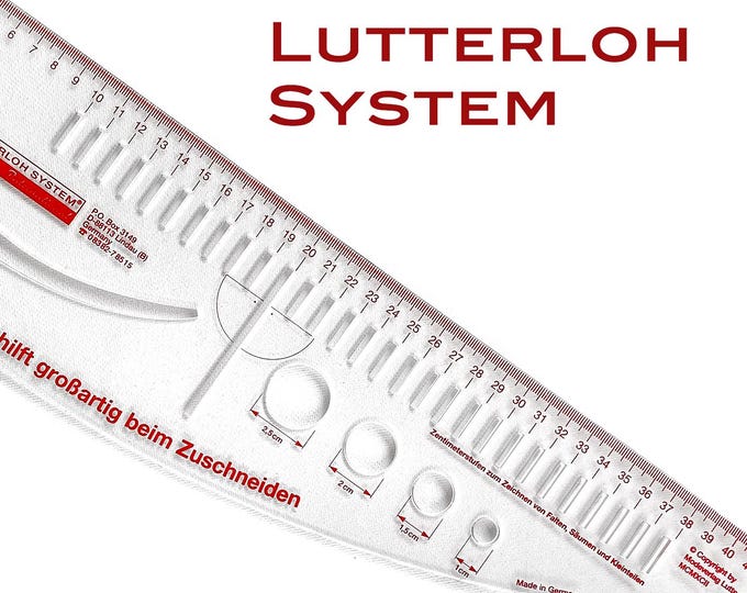 Lutterloh System Tailor's Curve Ruler ~ 18" X 5" ~ Excellent Condition ...