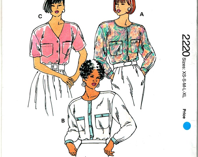 Kwik Sew 2220 Pretty Blouse Pattern: Round or V Neck, Long or Short ...