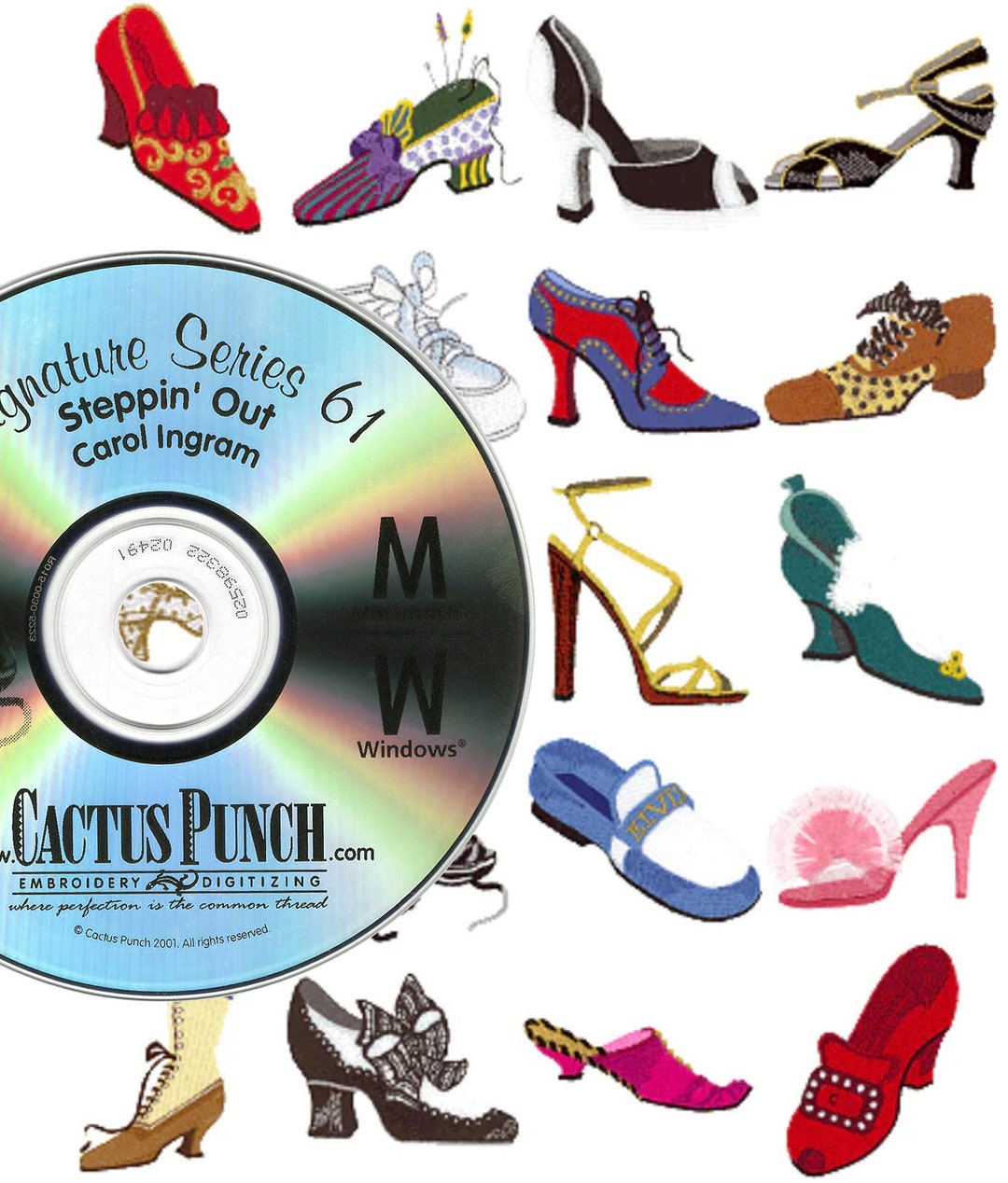 Cactus Punch "steppin' Out" Shoe Styles Machine Embroidery Designs on ...