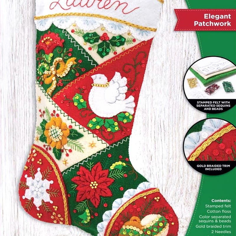 Bucilla Poinsettia Kit - Etsy