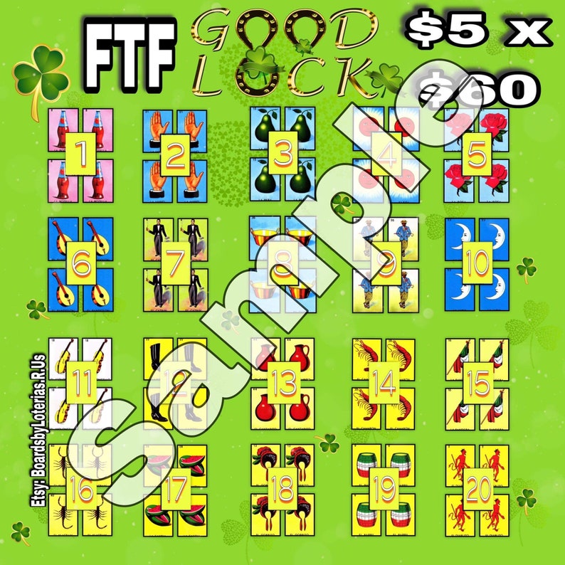 FTF Loteria 5 Board Bundle - Etsy