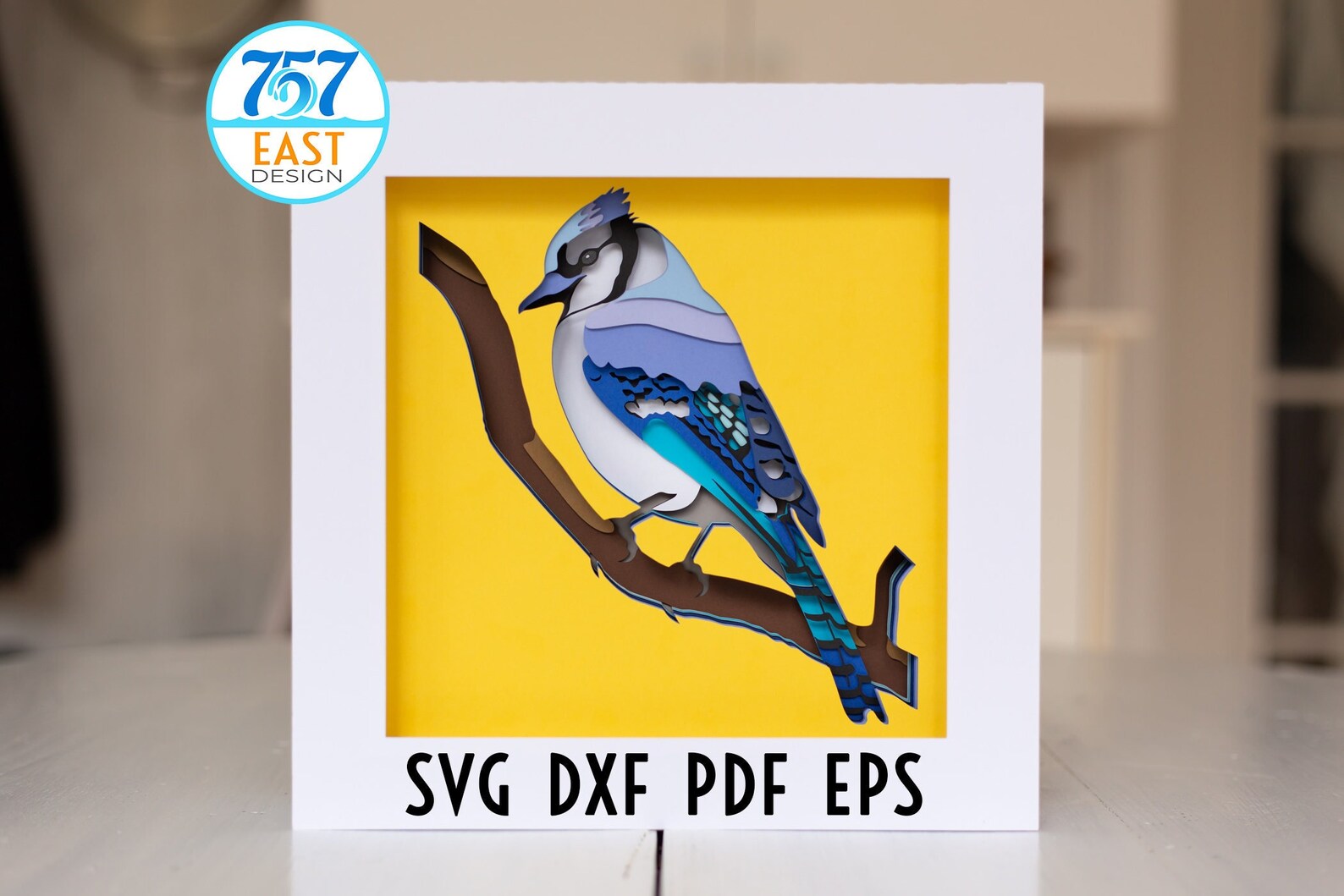 Blue Jay, 3D Shadow Box SVG, Bird SVG, Shadow Box SVG, Shadow Box ...