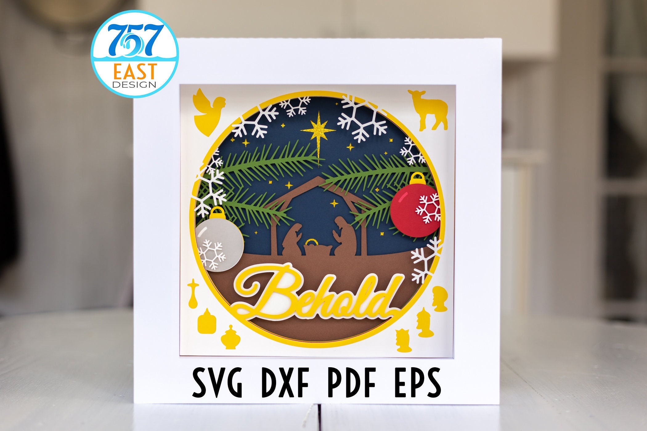 Nativity Scene SVG, Shadow Box SVG, Christian SVG, Merry Christmas ...