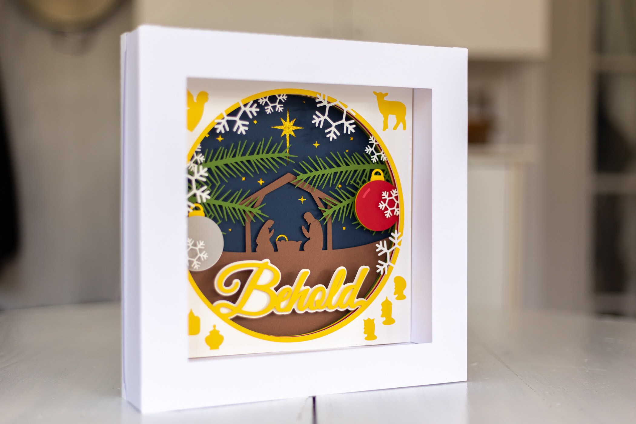 Nativity Scene SVG, Shadow Box SVG, Christian SVG, Merry Christmas ...