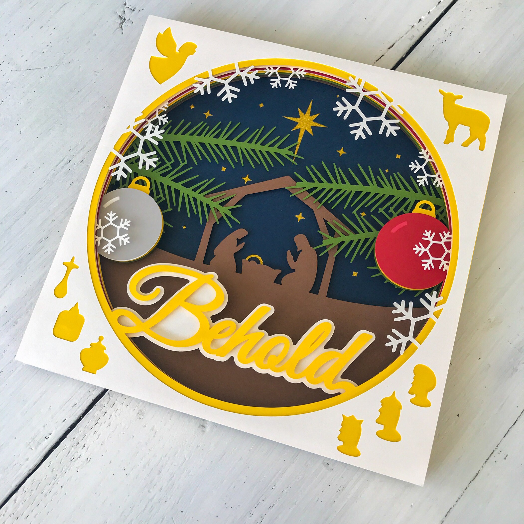 Nativity Scene SVG, Shadow Box SVG, Christian SVG, Merry Christmas ...