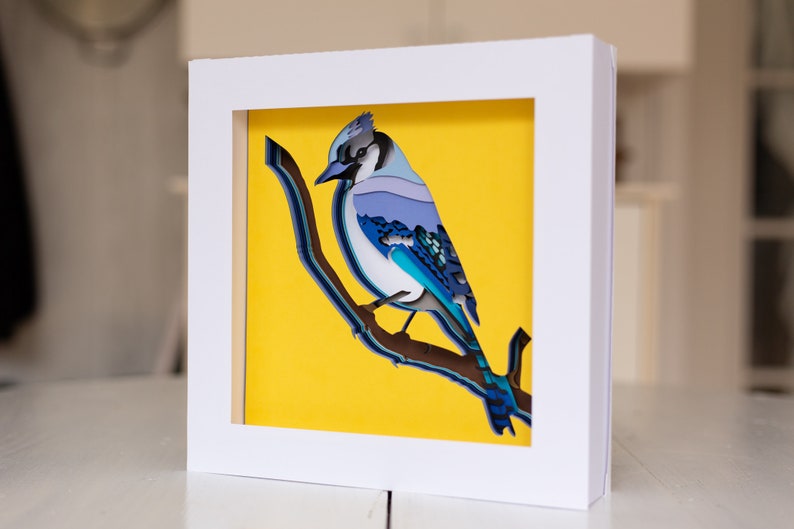 Blue Jay, 3D Shadow Box SVG, Bird SVG, Shadow Box SVG, Shadow Box ...