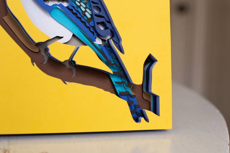 Blue Jay, 3D Shadow Box SVG, Bird SVG, Shadow Box SVG, Shadow Box ...