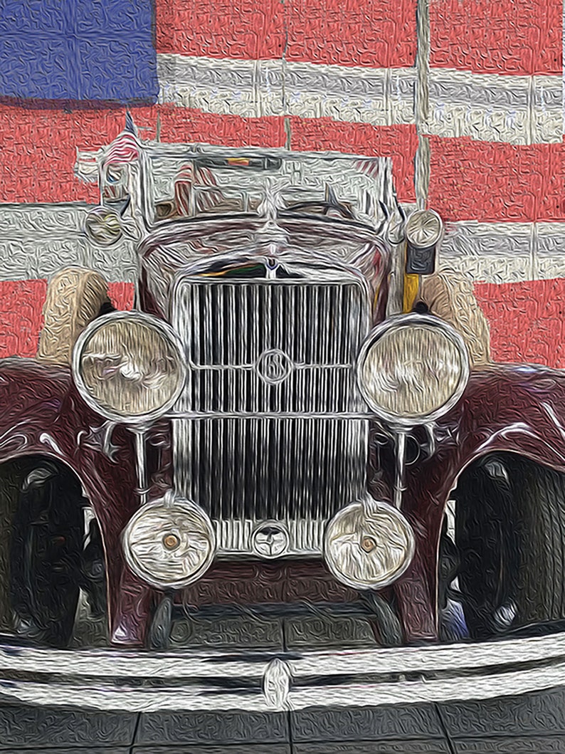 1930 Pierce Arrow Convertible Digital Oil Painting in Front of - Etsy