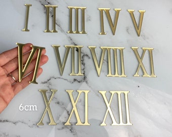 6 Inch Roman Numerals Numbers MINI Clock Set 12, 3, 6, 9 Rusty Vintage ...
