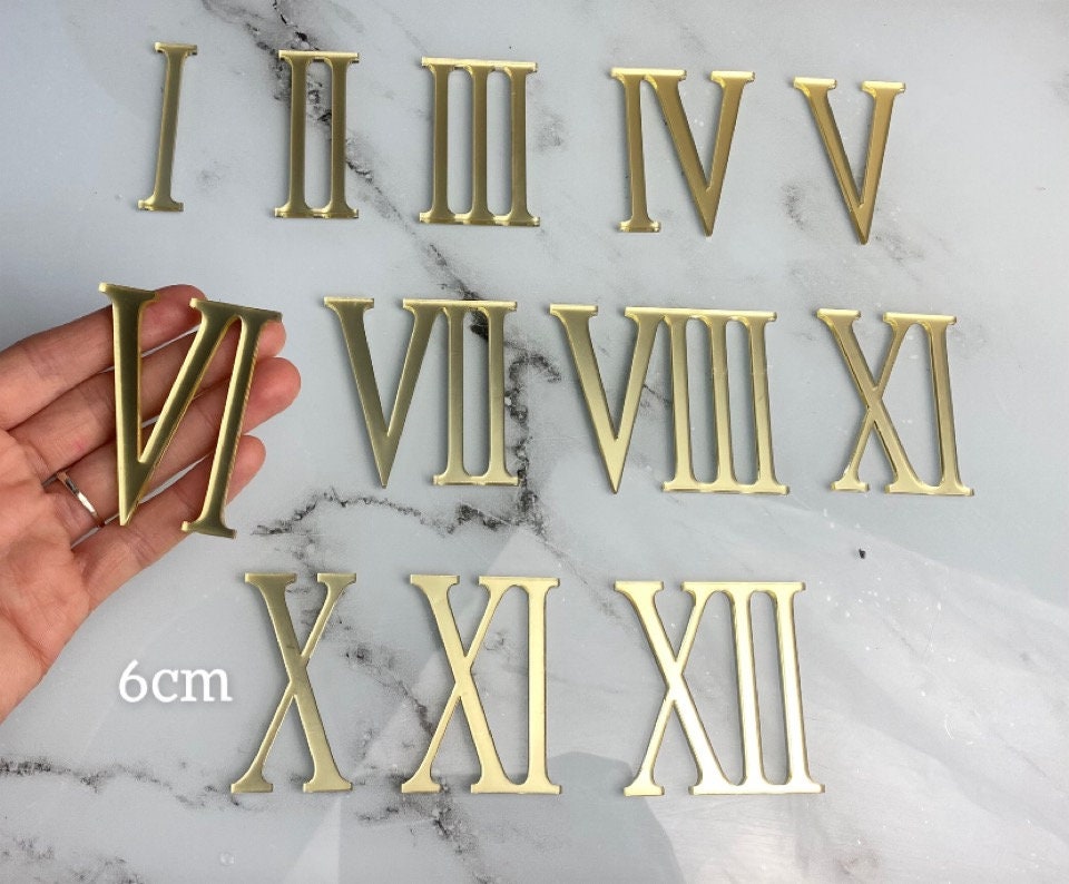 Acrylic Roman Numerals gold/silver/glossy Black - Etsy