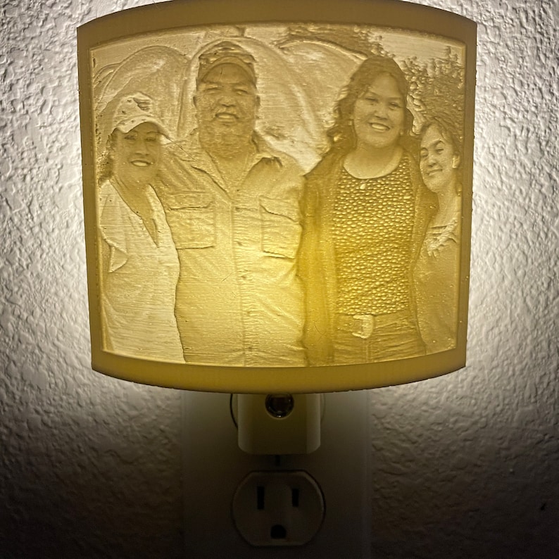 Custom Lithophane Night Light. Printed in White PLA Pro. Light Sensing ...