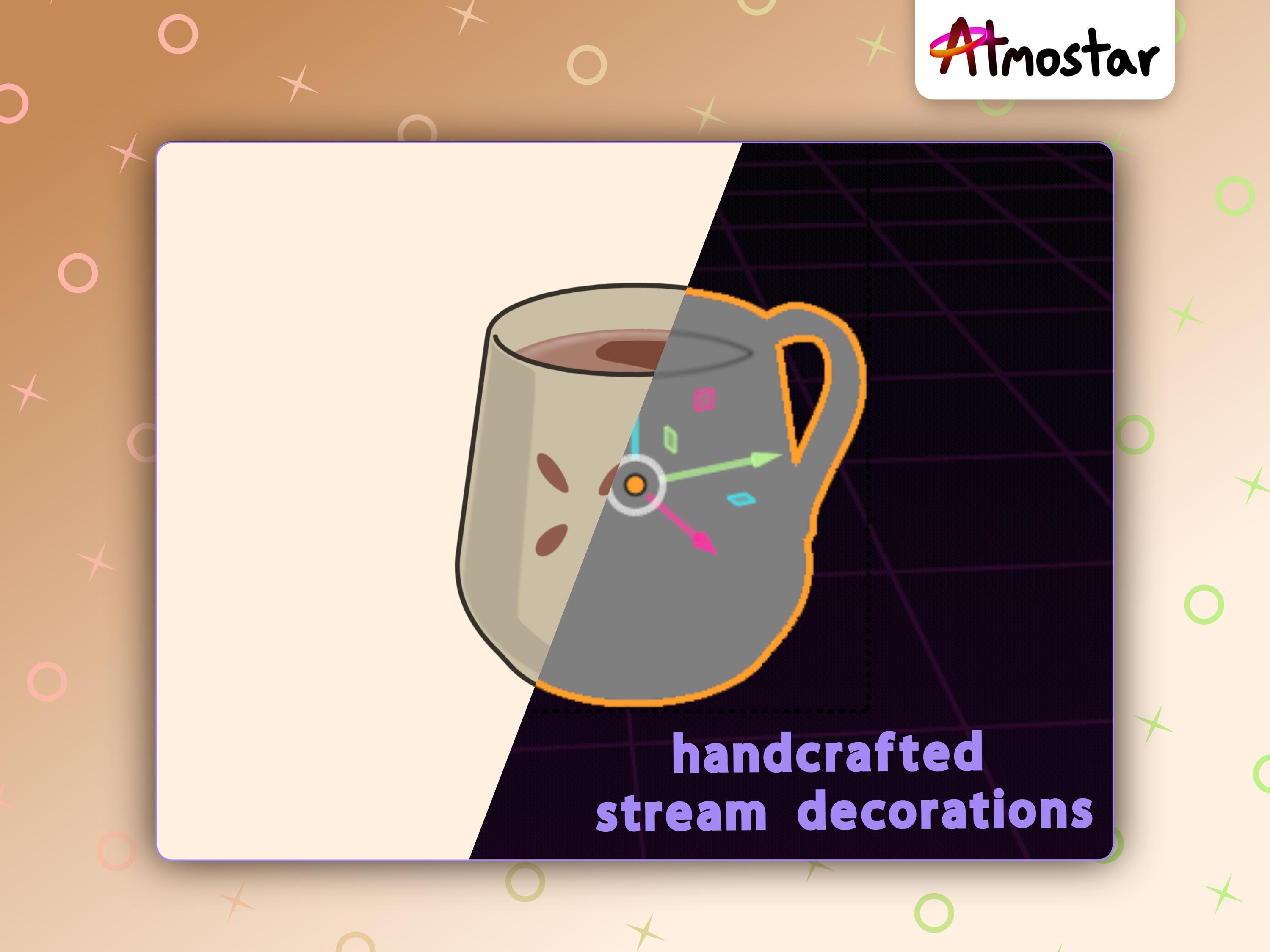 Animated Coffee Cup Stream Overlay: Hot Café Drink Vtuber Asset (webm ...