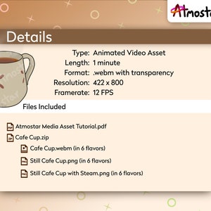 Animated Coffee Cup Stream Overlay 6 Cozy Hot Drink Video - Etsy