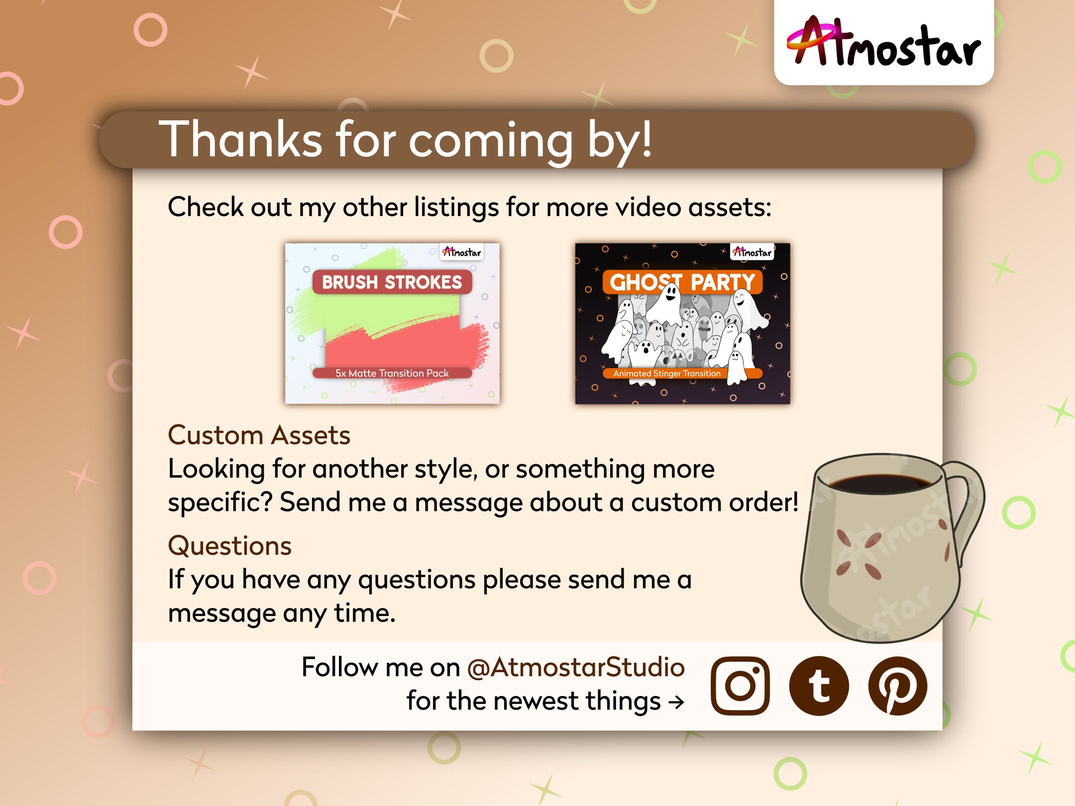 Animated Coffee Cup Stream Overlay 6 Cozy Hot Drink Video - Etsy