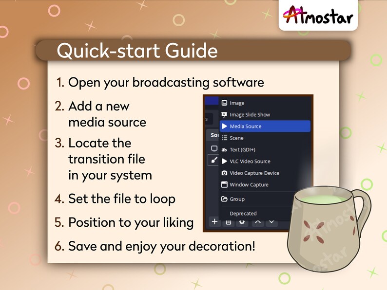 Animated Coffee Cup Stream Overlay 6 Cozy Hot Drink Video - Etsy