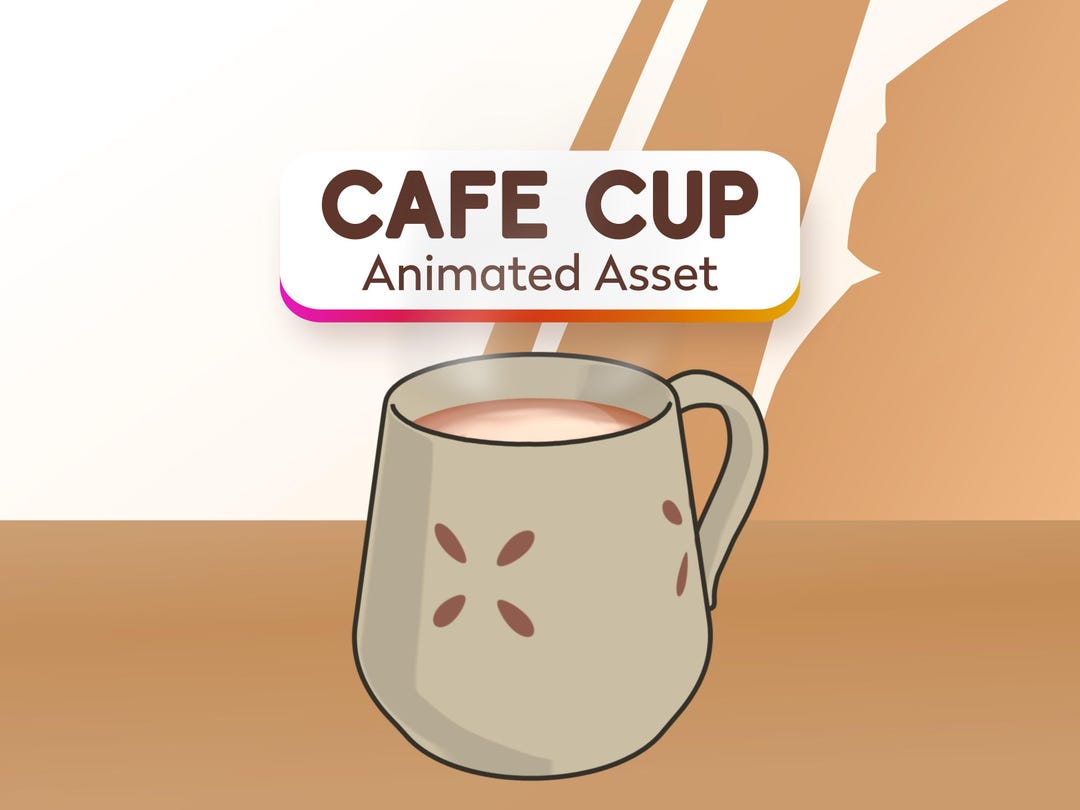 Animated Coffee Cup Stream Overlay: Hot Café Drink Vtuber Asset (webm ...