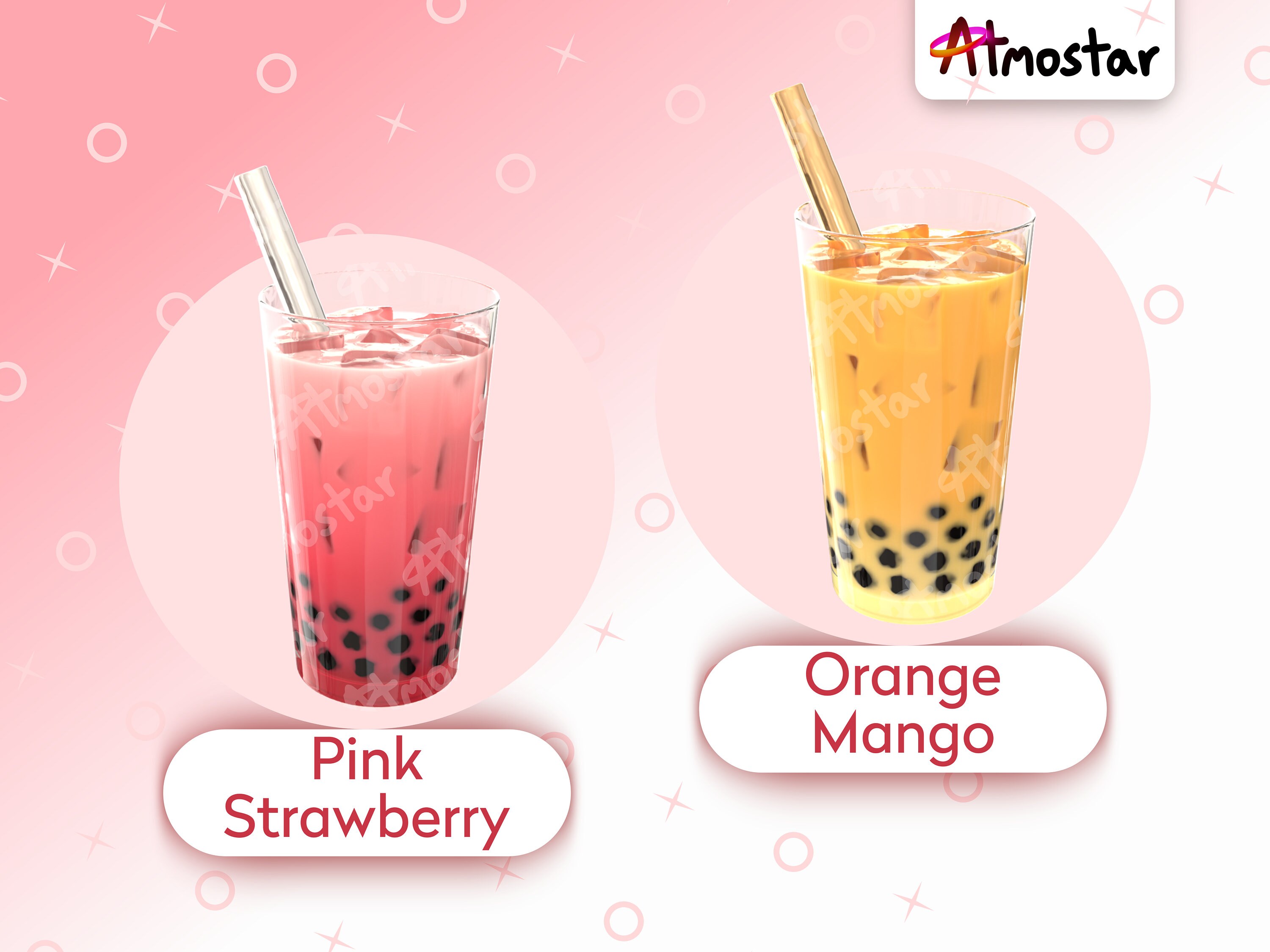 Boba Tea Cup Stream Overlay - 7 Cute Bubble Tea Video Assets With ...