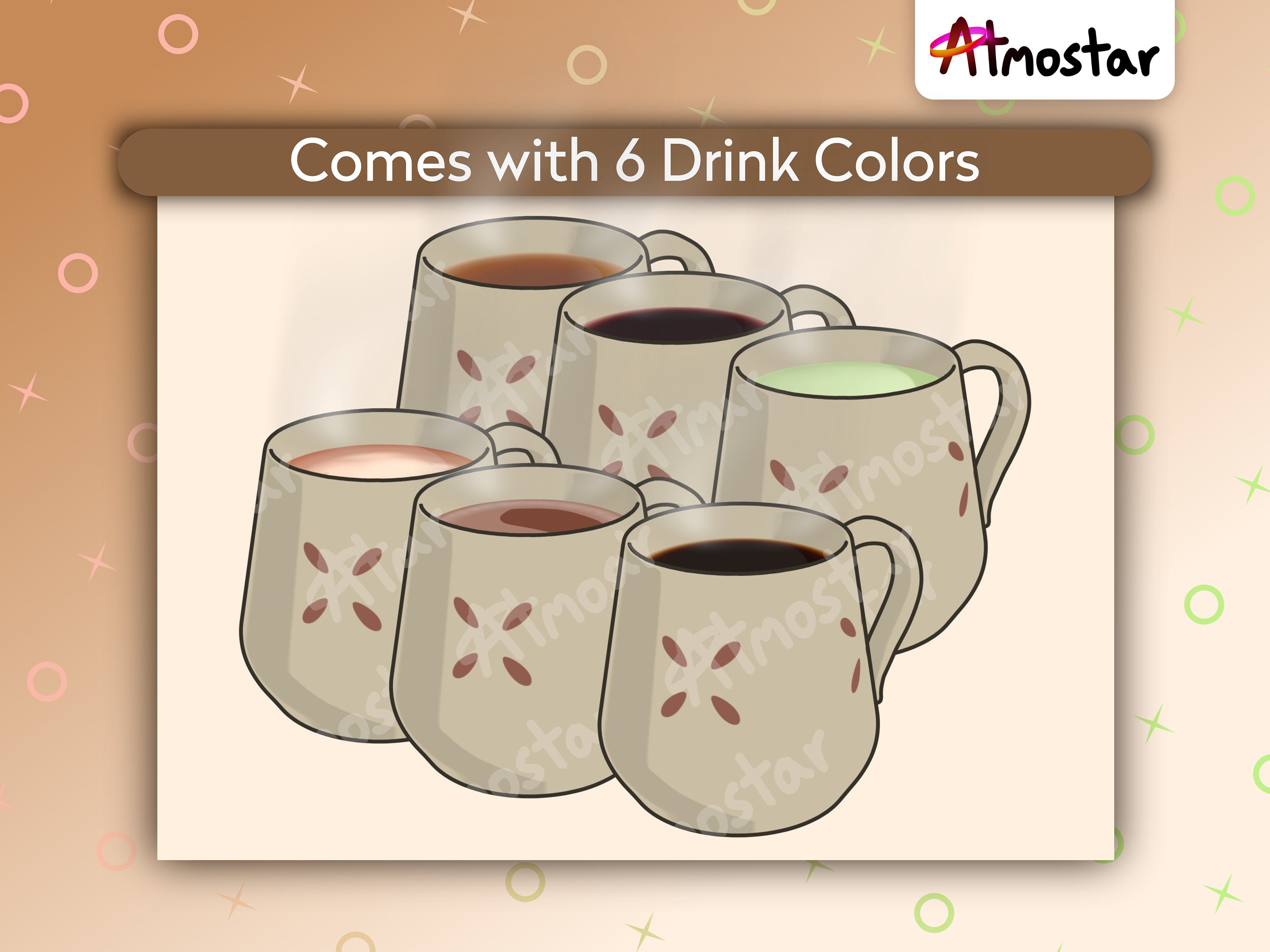 Animated Coffee Cup Stream Overlay - 6 Cozy Hot Drink Video Assets With ...