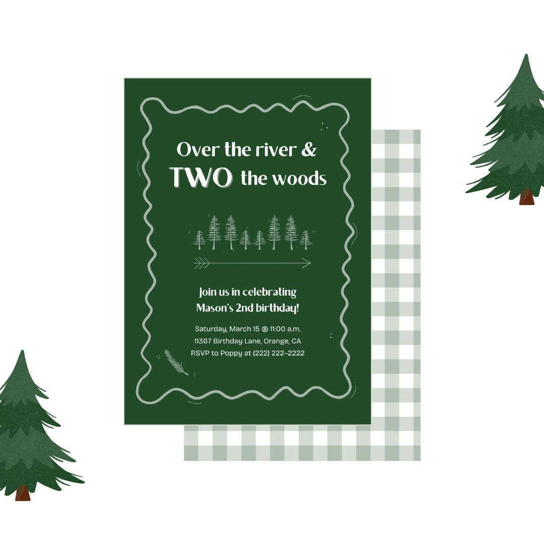 Printable 2nd Birthday Invitation | Over the River and TWO the Woods ...