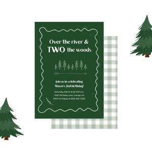 Printable 2nd Birthday Invitation Over the River and TWO the Woods ...