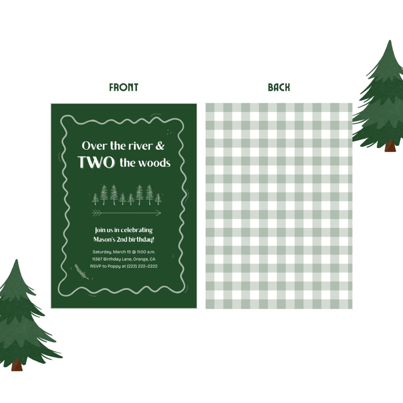 Printable 2nd Birthday Invitation | Over the River and TWO the Woods ...