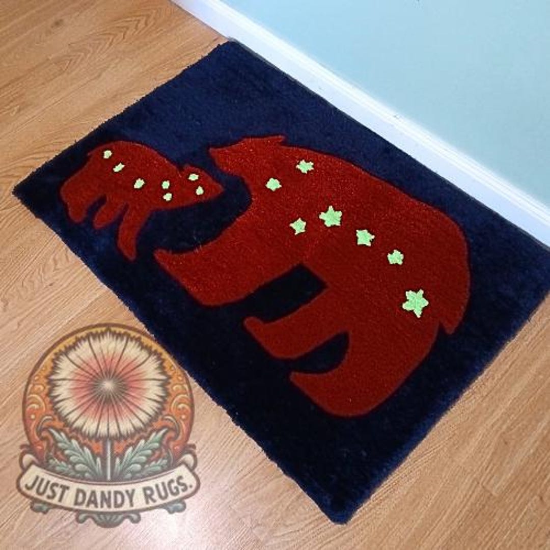 Mother & Child Bear Glow in the Dark Rug - Etsy