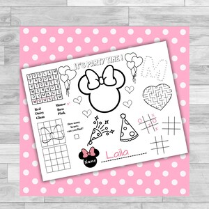 Mouse Activity Placemat, Mouse Activity Sheet, Birthday Party Activity ...
