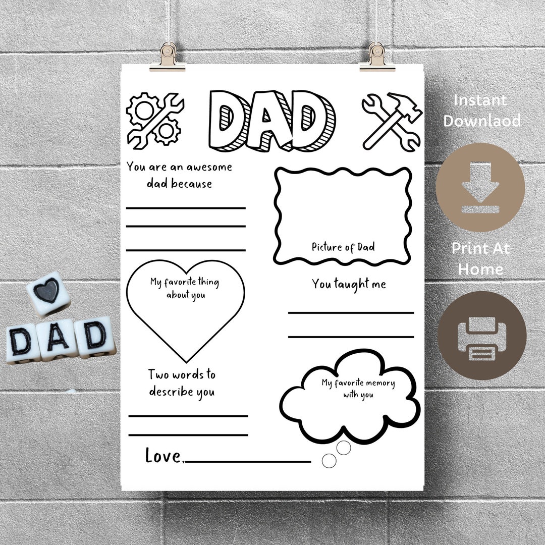 Printable Father's Day Gift, Father's Day Card, Father's Day Printable ...