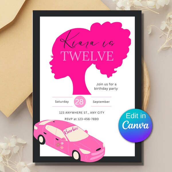Black Barbie Birthday Invitations - Etsy