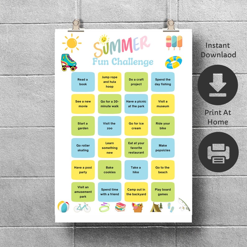 Summer Activities for Kids, Summer Activity Sheet, Summer Planner ...