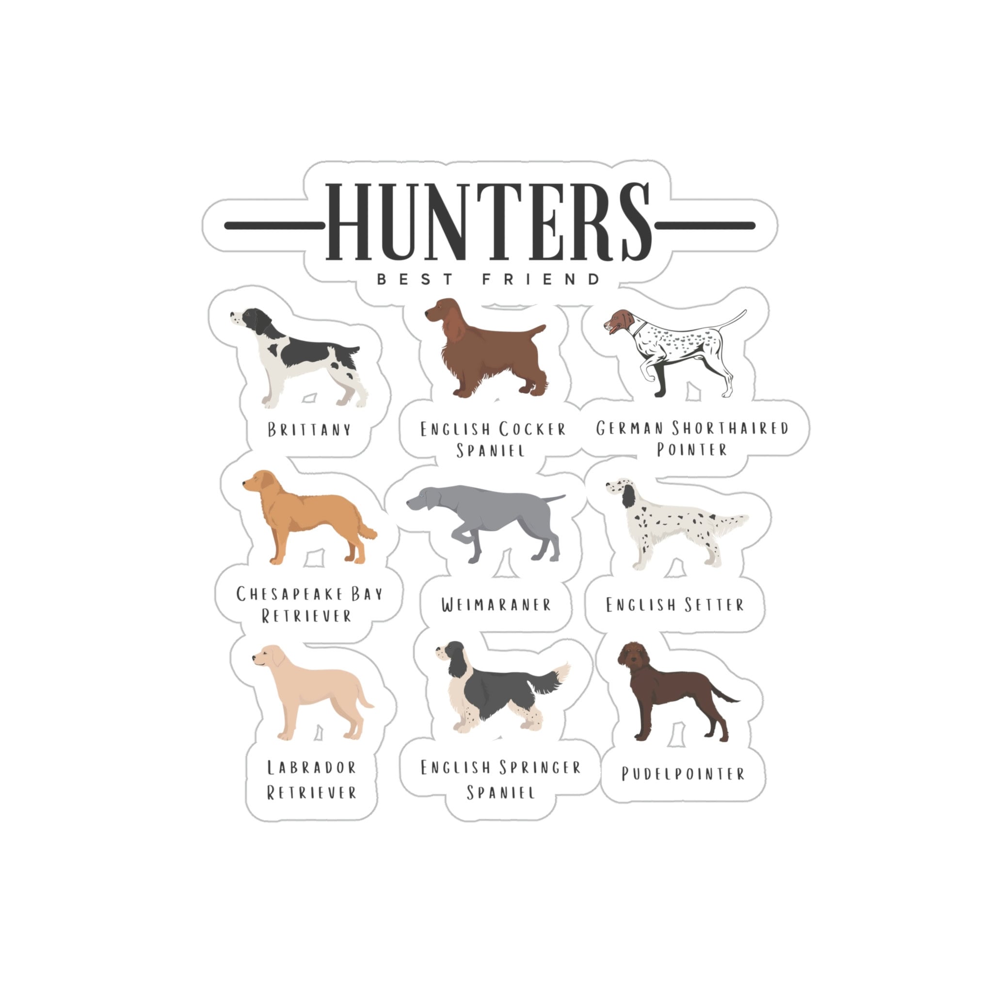 Hunters Best Friend Sticker With Hunting Dog Breeds - Etsy