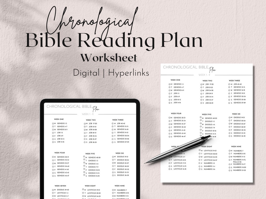 Chronological Bible Reading Plan | 52 Week Bible Reading Plan | 365 ...