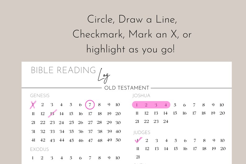 Bible Reading Log Tracker | Bible Study | Bible Checklist | Faith ...