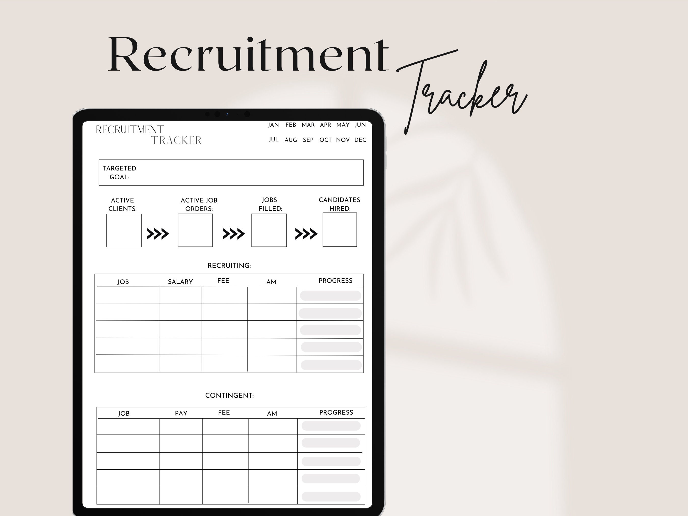 Recruitment Tracker Template | Talent Acquisition | Recruiter | Client ...