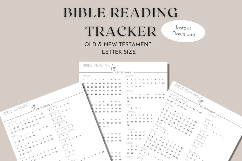 Bible Reading Log Tracker | Bible Study | Bible Checklist | Faith ...