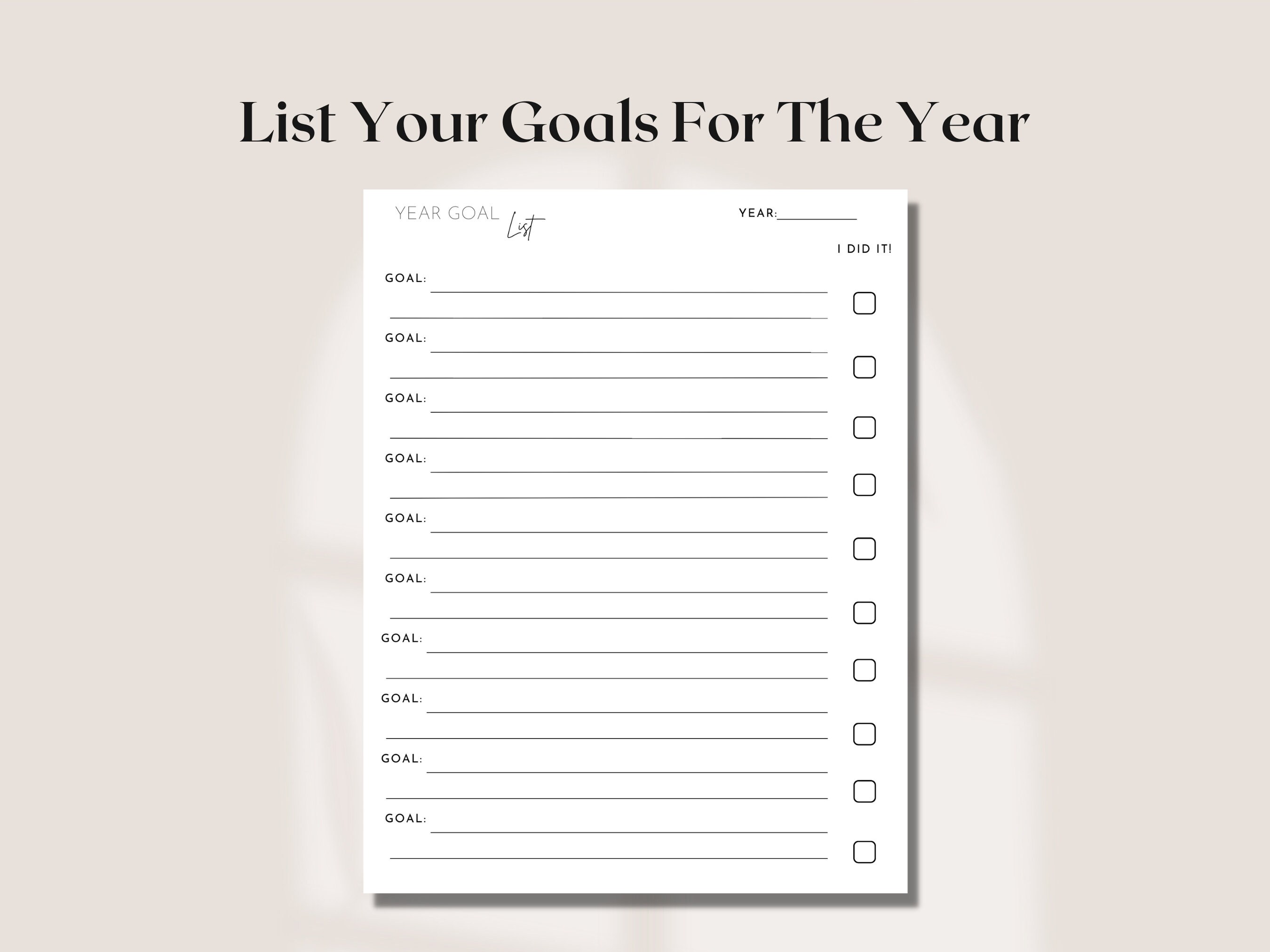 Goals | Goal Action Plan | Goal Worksheets | Printable | Digital | PDF ...