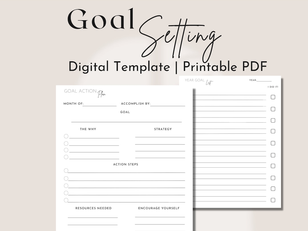 Goals | Goal Action Plan | Goal Worksheets | Printable | Digital | PDF ...