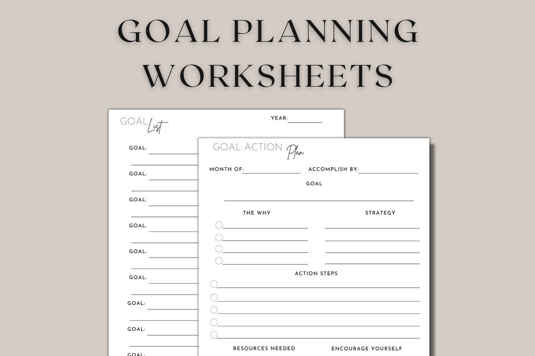 Goal Action Plan | Goal List | New Year Goals| Worksheets | Printable ...