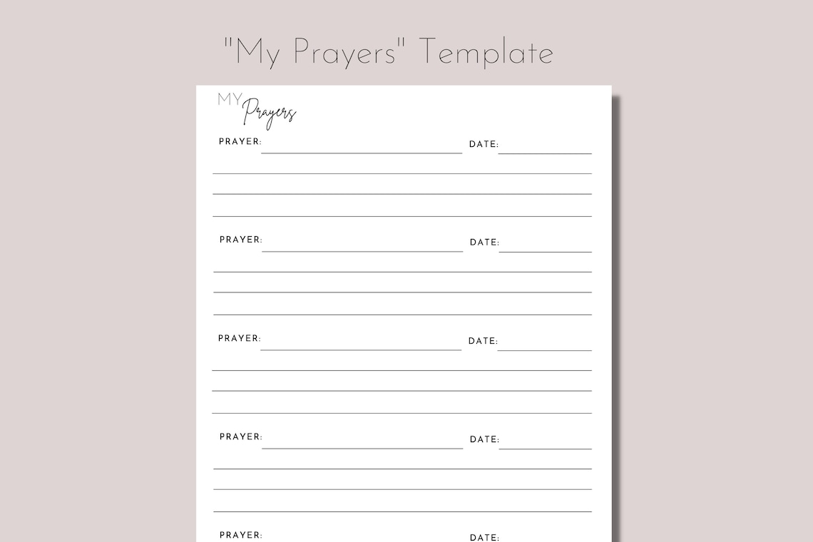 Christian Prayer Worksheets | Prayer Requests | Template | Intercessory ...