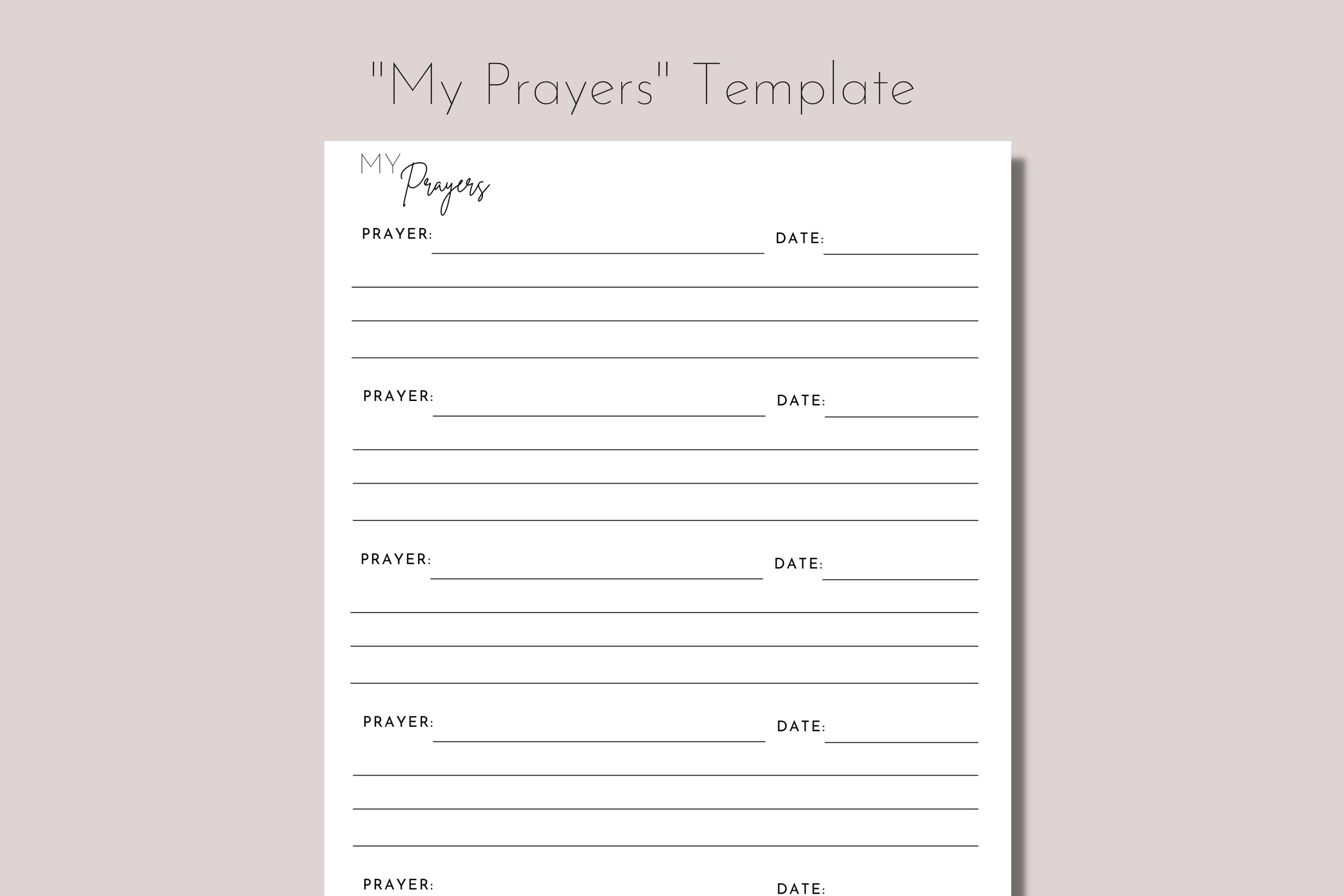 Christian Prayer Worksheets | Prayer Requests | Template | Intercessory ...