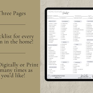 Complete Real Estate Home Feature Checklist | Home Checklist | Real ...