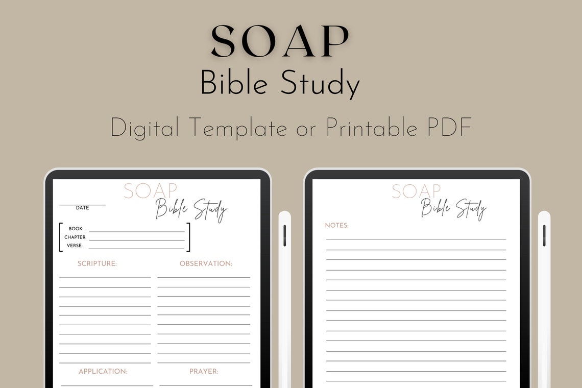 SOAP Bible Study Guide Template | Digital | Printable PDF | Download - Etsy